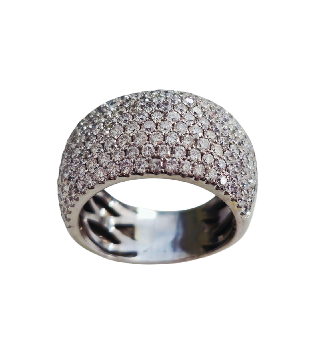 Wide Diamond Band Pave Ring in 14 Karat White Gold – CDM Jewelry ...